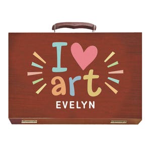 Personalized Art Set - 80-piece Deluxe Art Set W/wood Carrying Case ...