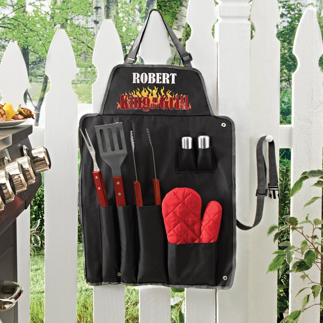 Personalized Grilling Tool Set -BBQ Tools and Apron -king of the Grill ...
