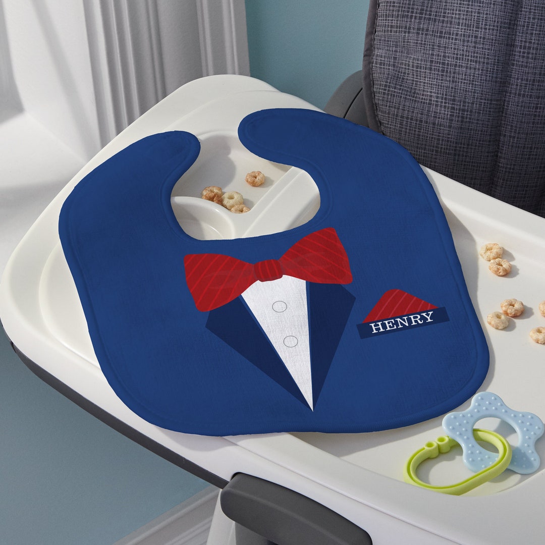 Personalized Fancy Bibs for Baby - Bowtie Bib for Him or Pearls Bib for ...