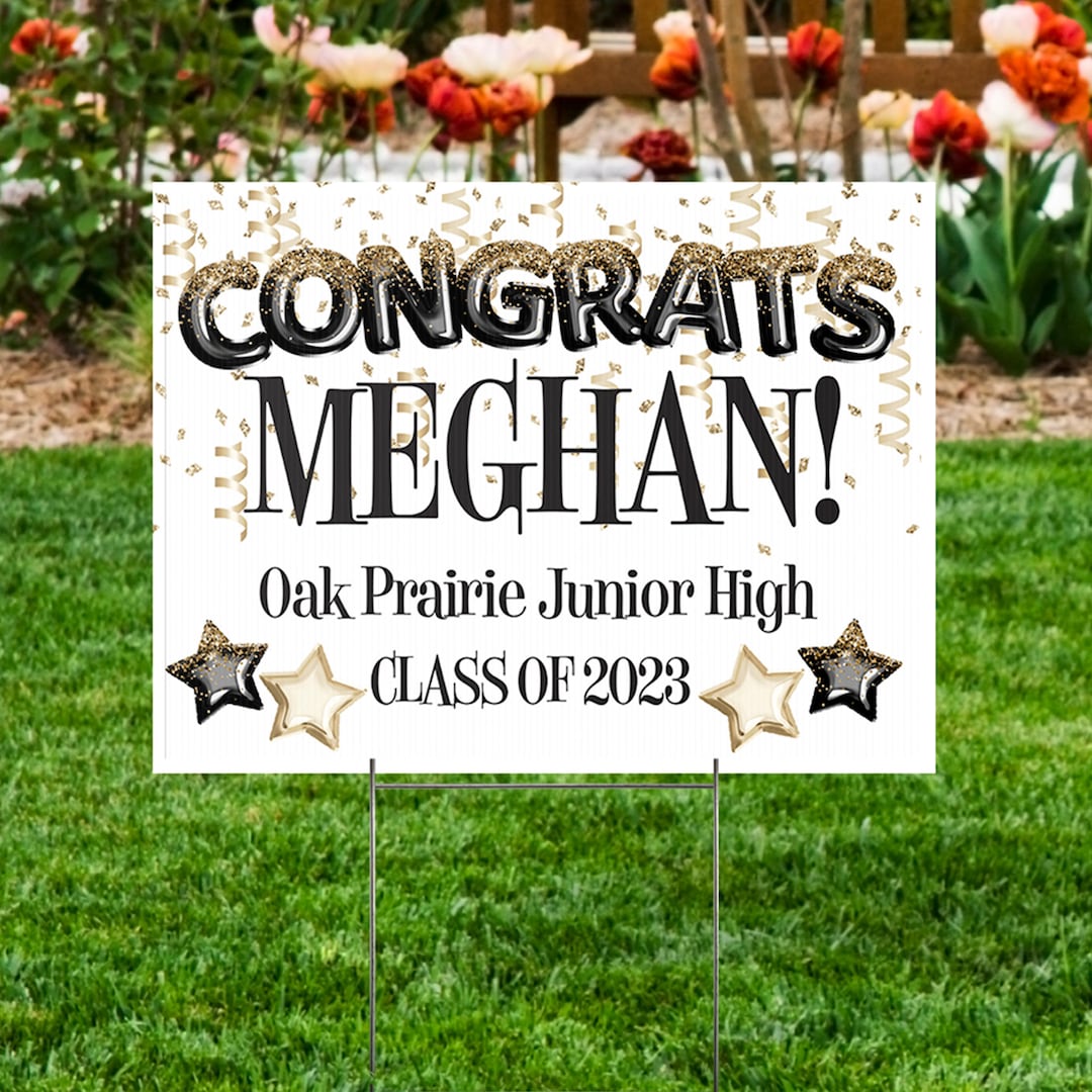 Personalized Congrats Graduate 1-sided Yard Sign Graduation - Etsy