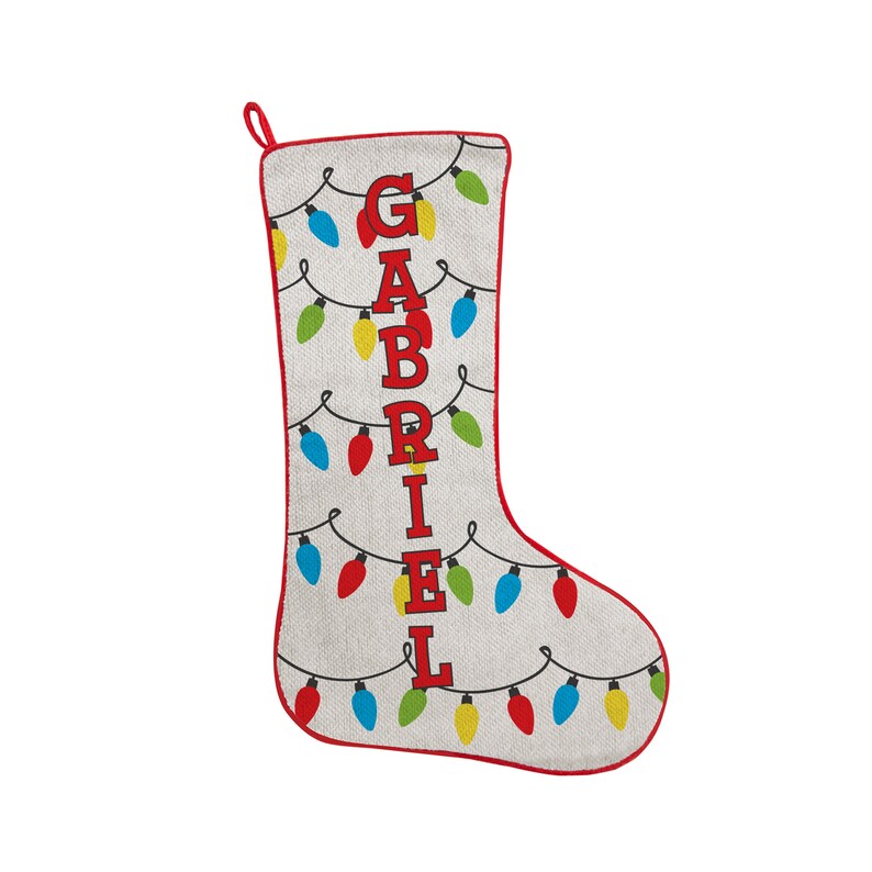 Personalized Holiday Lights Christmas Stockings Traditional - Etsy