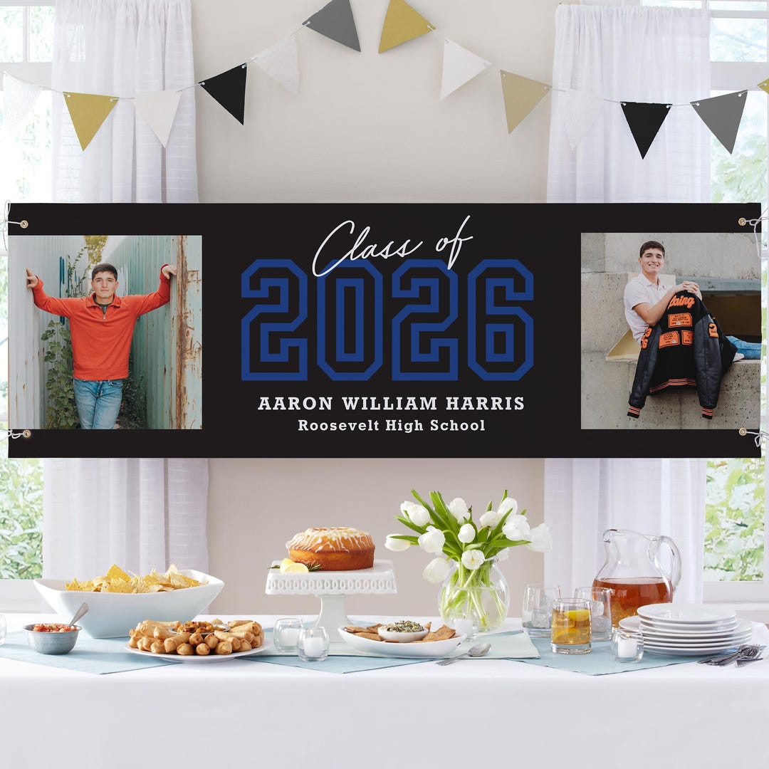 Personalized Graduation Banner - Graduation Party Décor - Custom Photo ...