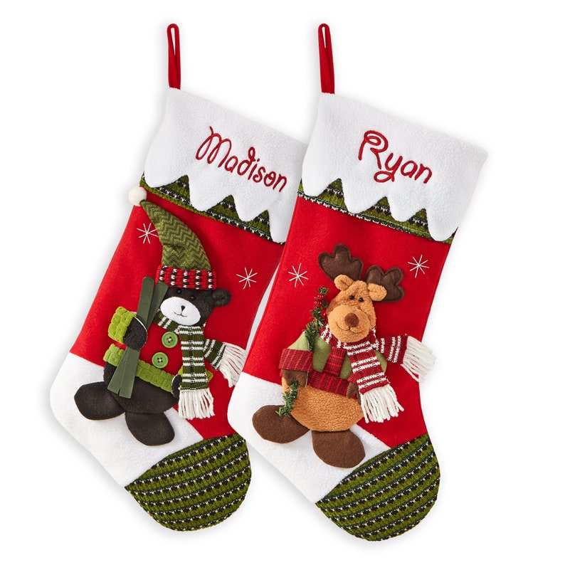 Personalized Snow Cap Christmas Stockings Holiday Décor | Etsy