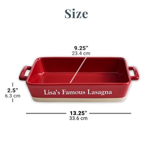 Personalized Ceramic Lasagna Baking Dish - Stoneware Dish - Mother's ...