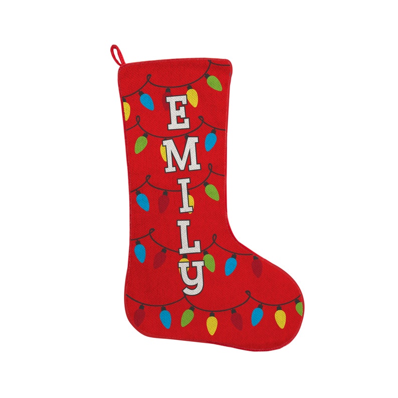 Personalized Holiday Lights Christmas Stockings Traditional - Etsy