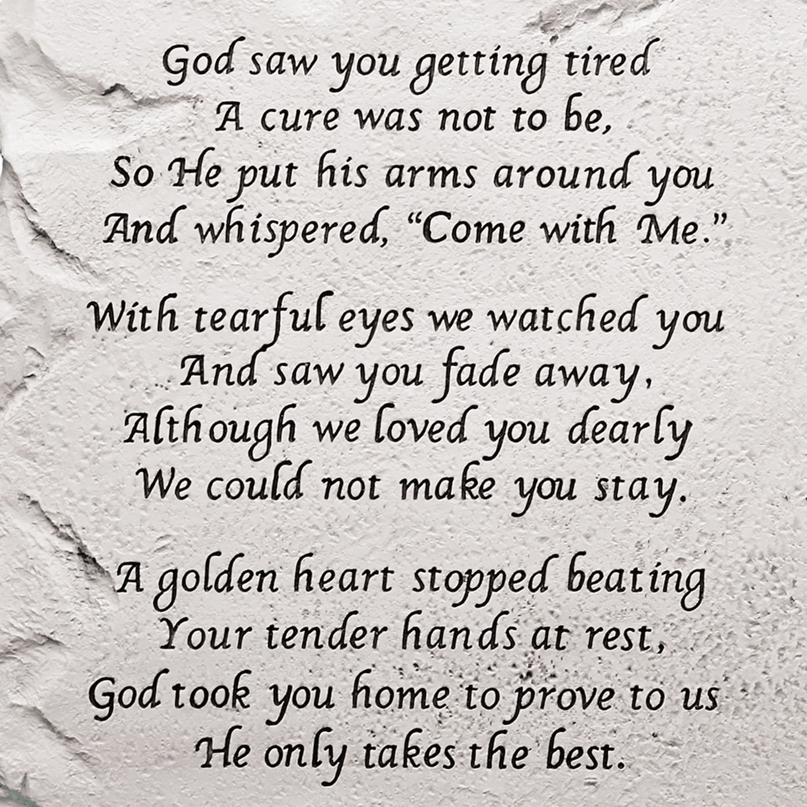 Personalized Cross Memorial Stone Sympathy Condolences Garden Marker ...