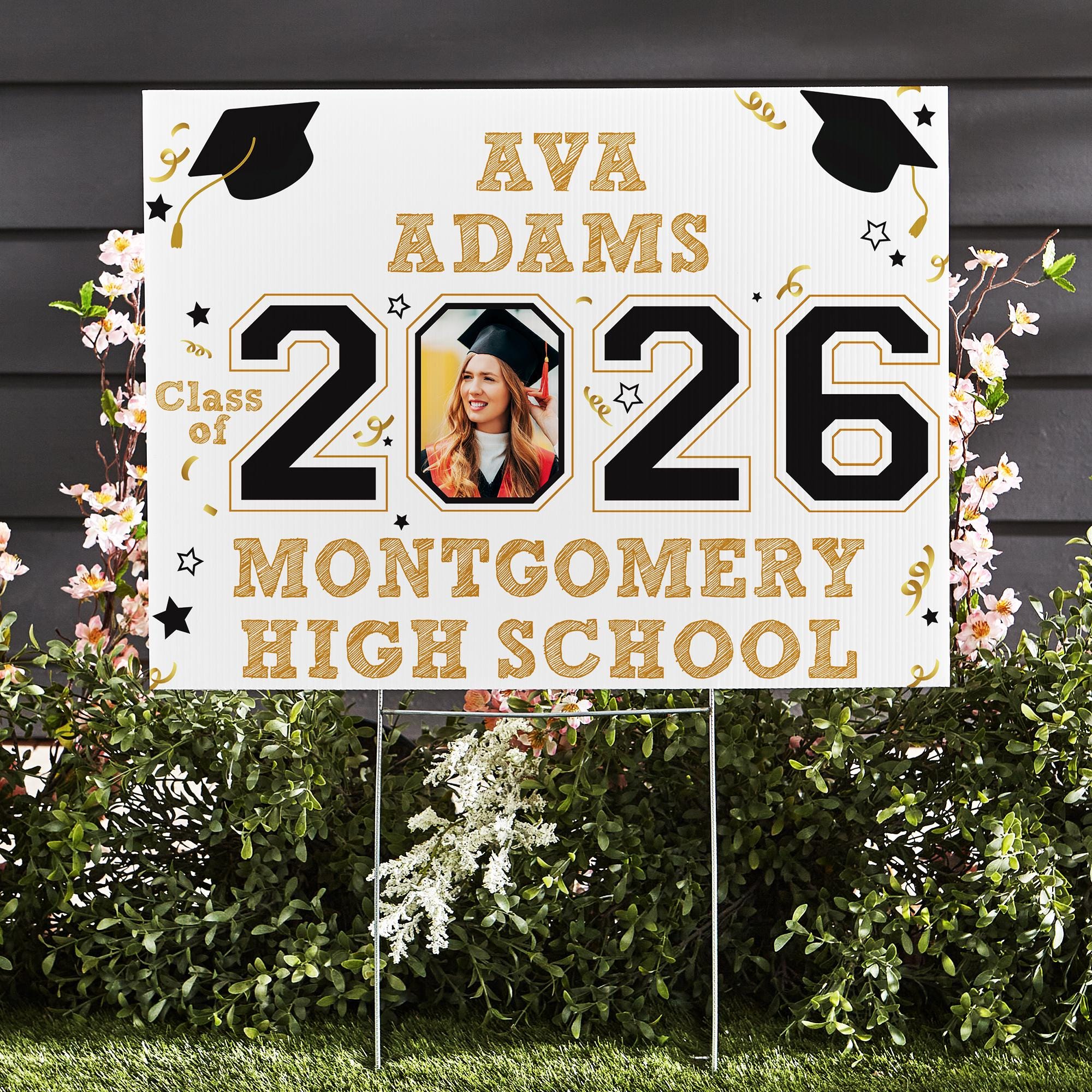Personalized Photo Graduation Yard Sign – Class of 2026, Party Décor, 1 ...
