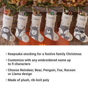 Customized Christmas Critters 3-D Plush Christmas Stocking for Family ...