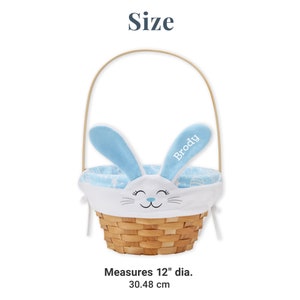 Personalized Easter Basket - Wicker Easter Basket - Embroidered Liner ...