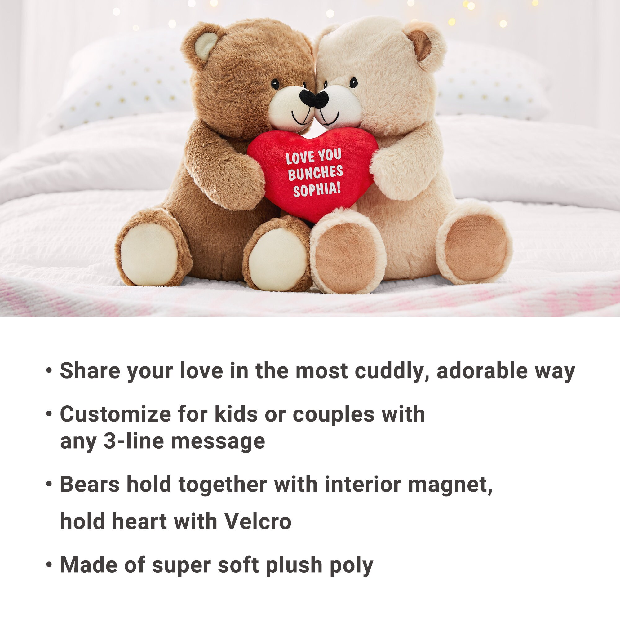 Personalized Kissy Plush Bears-valentine’s Day Gift-for Couples-for Him ...