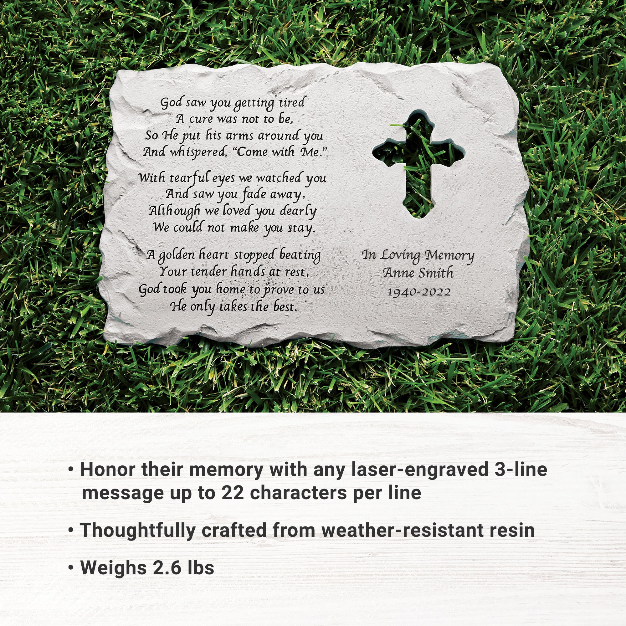 Personalized Cross Memorial Stone Sympathy Condolences - Etsy