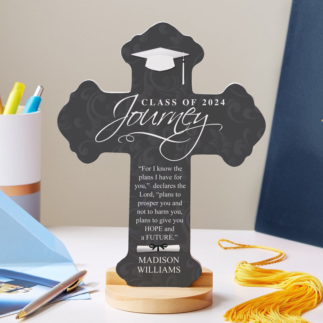 Personalized Graduation Prayer Cross - Religious Graduation Gift ...