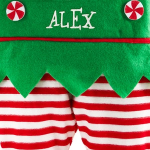 Personalized Christmas Stocking - Elf Pants Stocking - Embroidered ...