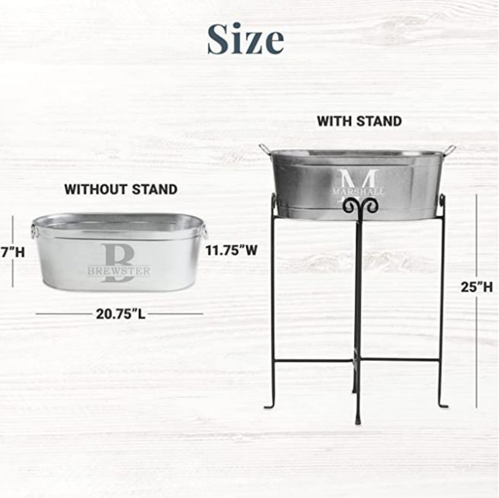 Personalized Name & Initial Beverage Tub Galvanized Drink Tub for BBQ ...