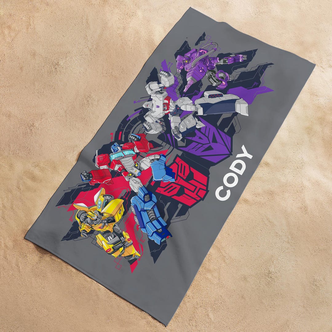 Personalized Transformers Beach Towel - Transformer Pool Towel - Battle ...