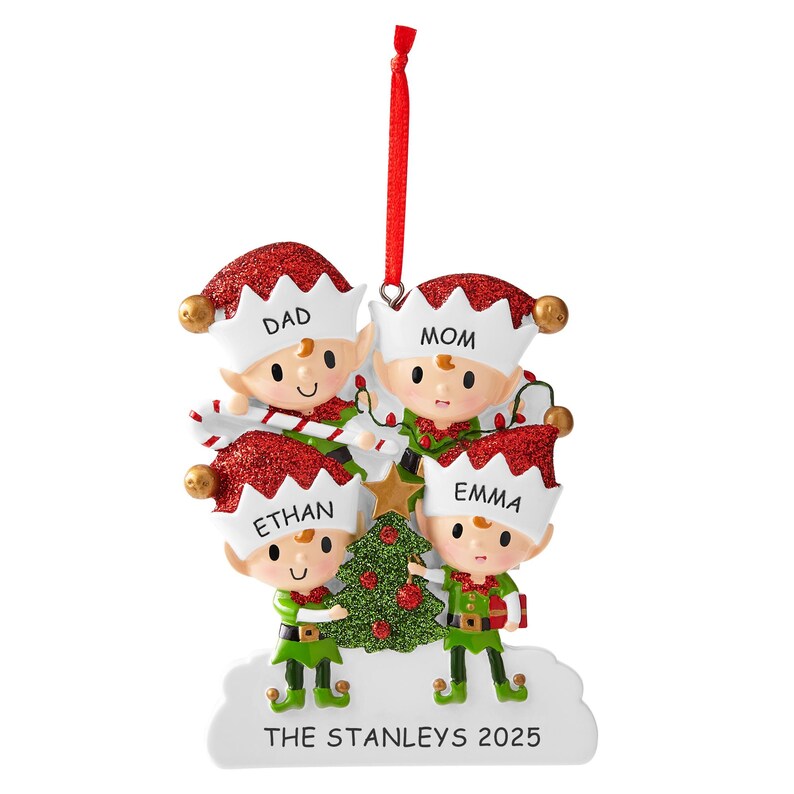 Personalized Christmas Ornament - Elf Family Ornament - Elf Couple ...