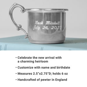 Personalized Pewter Baby Cup - for New Parents - Newborn Baby Keepsake ...