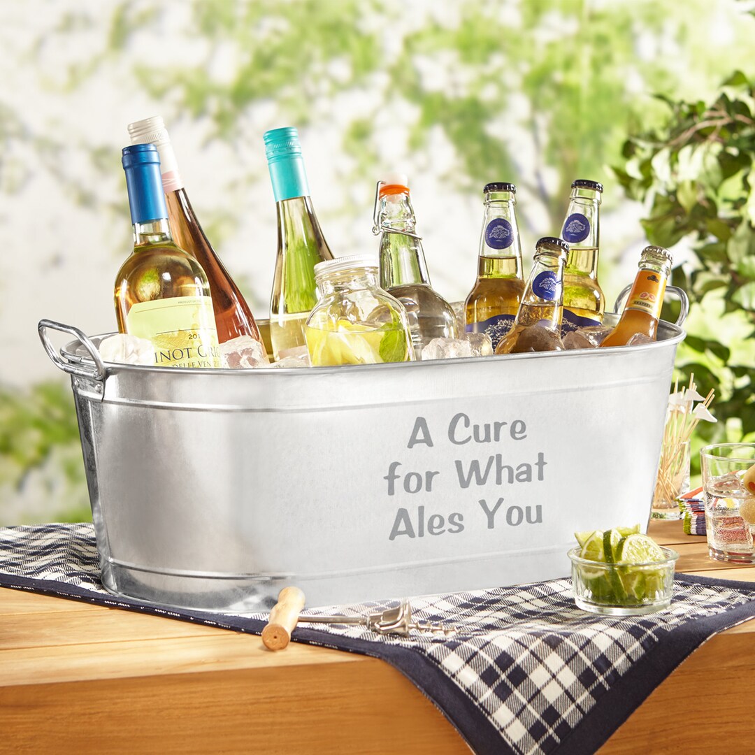Personalized Custom Message Beverage Tub - Drink Tub - Outdoor ...