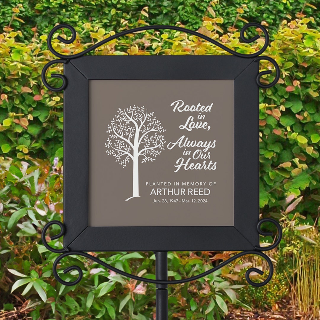 Personalized Memorial Garden Stake - Rooted in Love - Sympathy Gift ...