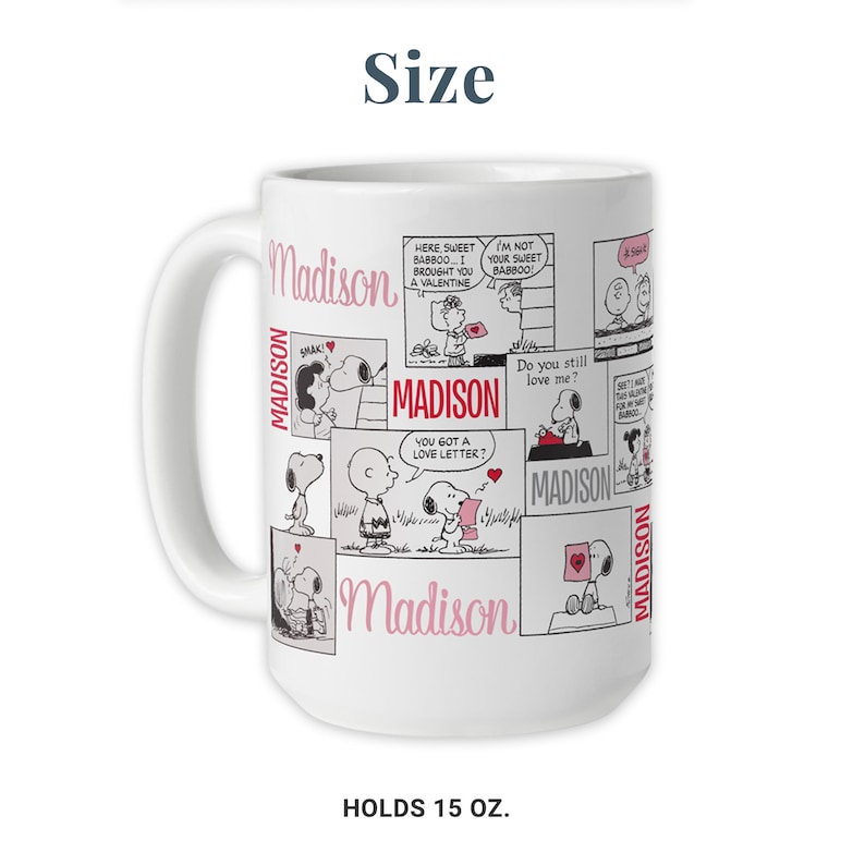 PEANUTS® Personalized Comic Strip Mug for Valentines Day - Etsy