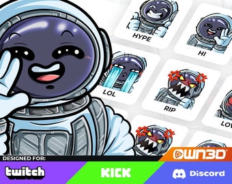 Streamer Male Black Animated Sub Emotes 8 Pack twitch Kick Discord - Etsy