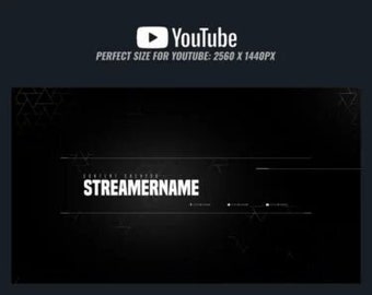 Youtube Branding Kit, Dark Minimal Youtube Branding, Editable Youtube ...