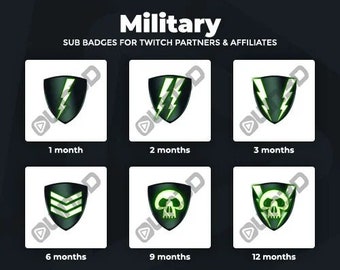 Honor Sub Badges for Twitch Twitch Sub & Bit Badges Military Sub Badges ...