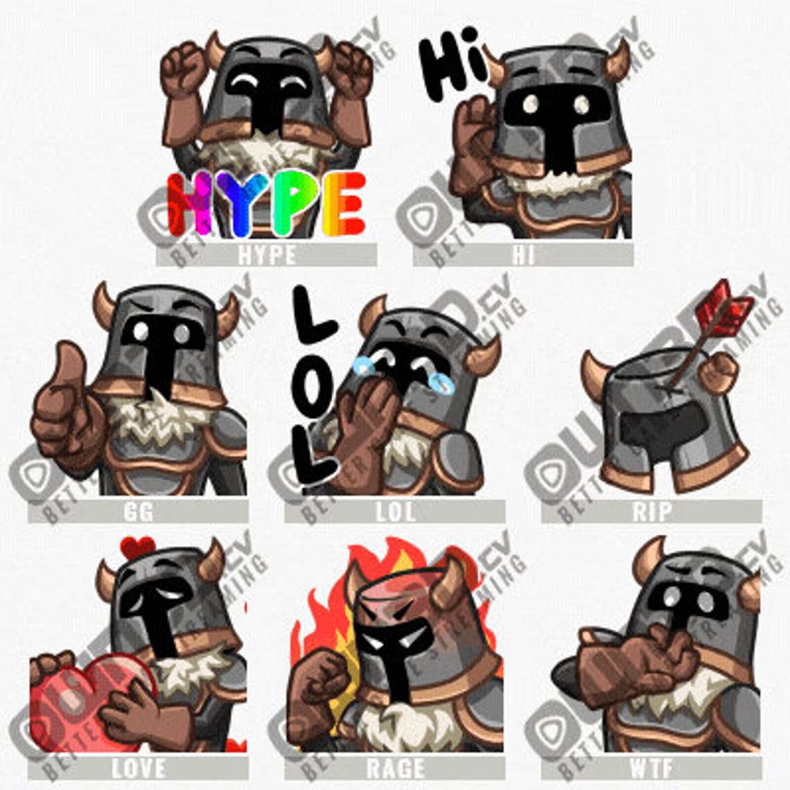 Knight Animated Sub Emotes 8 Pack twitch Kick Youtube - Etsy