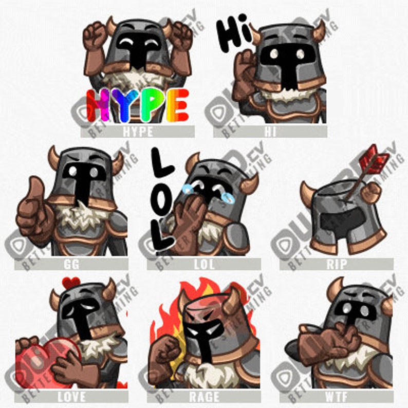 Knight Animated Sub Emotes 8 Pack twitch Kick Youtube - Etsy