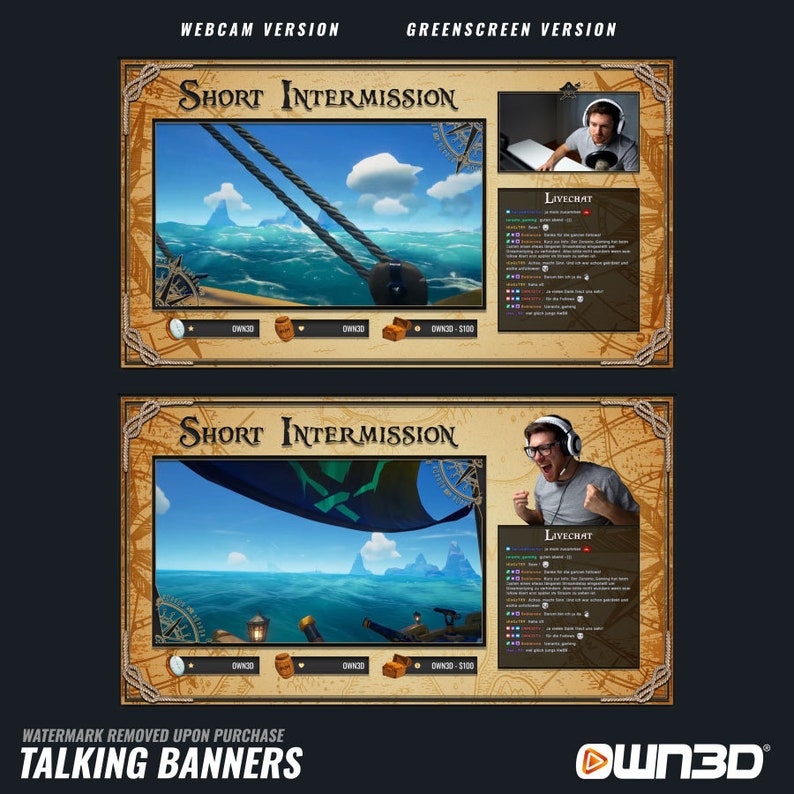 Animated Stream Overlay Package Pirate [twitch | Kick | Youtube] - Etsy