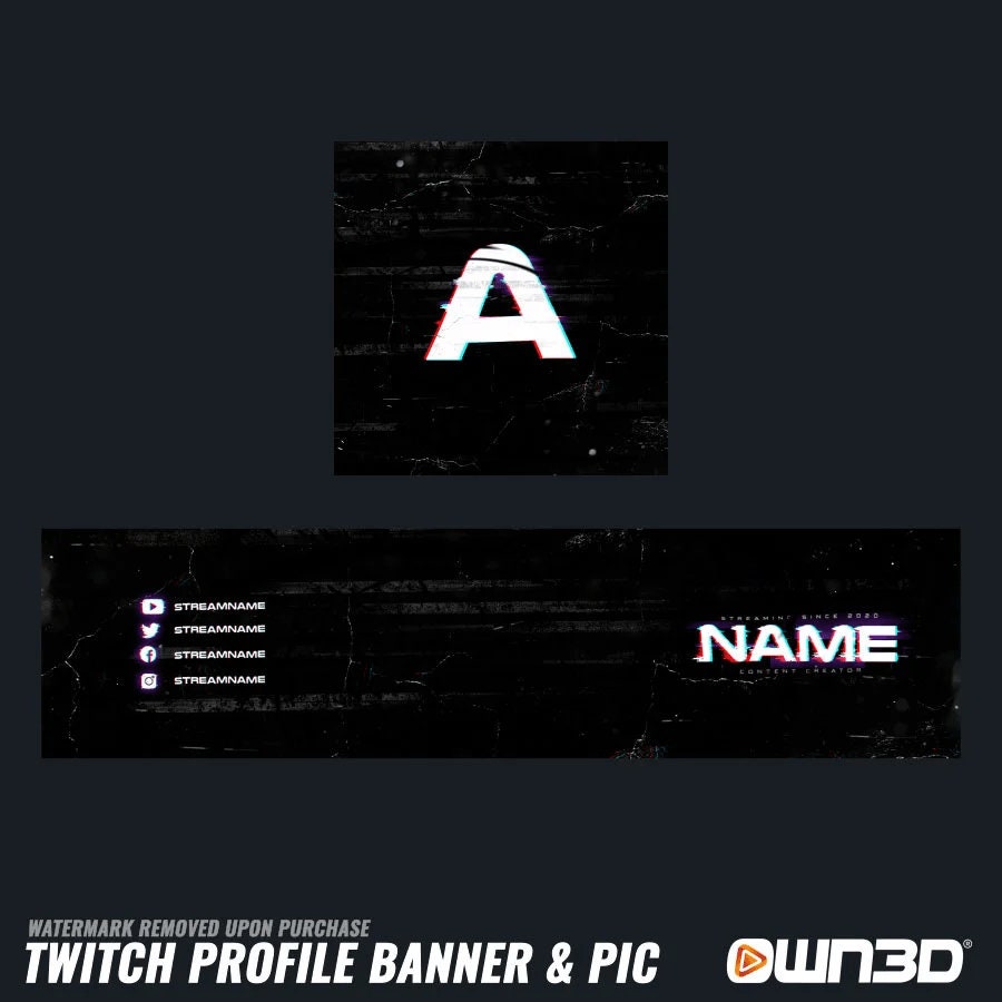 Glitchy Twitch Banners - Etsy