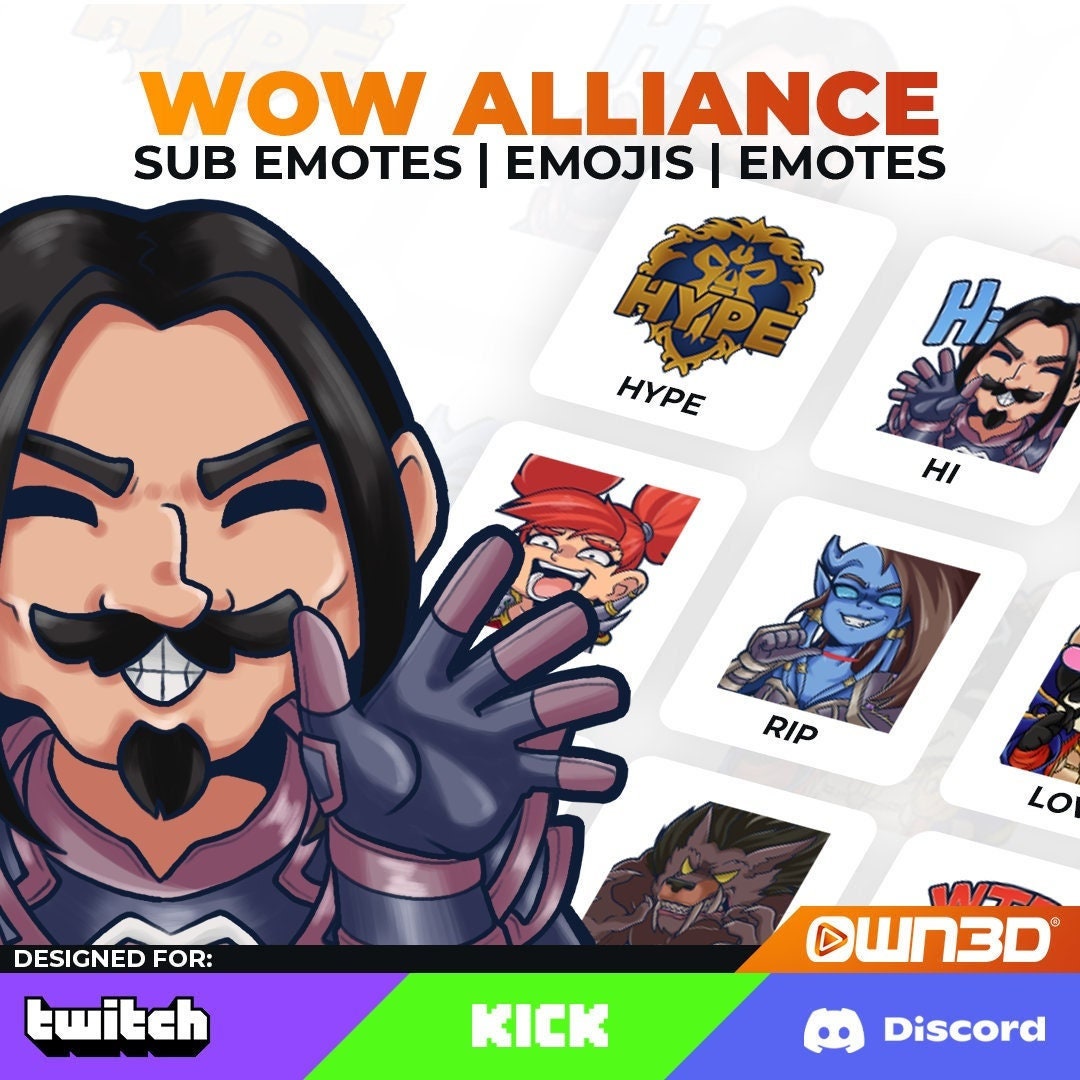 Classic WOW Alliance Animated Sub Emotes - 8 Pack [twitch | Kick ...