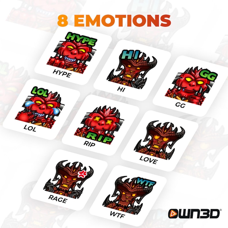 Diablo Emotes - 8 Pack [twitch | Kick | Youtube | Discord] - Etsy
