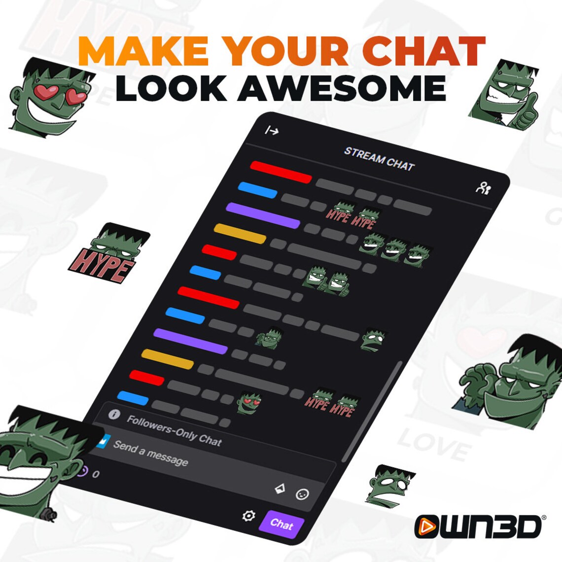 Frankenstein Animated Sub Emotes - 8 Pack [twitch | Kick | Discord] - Etsy