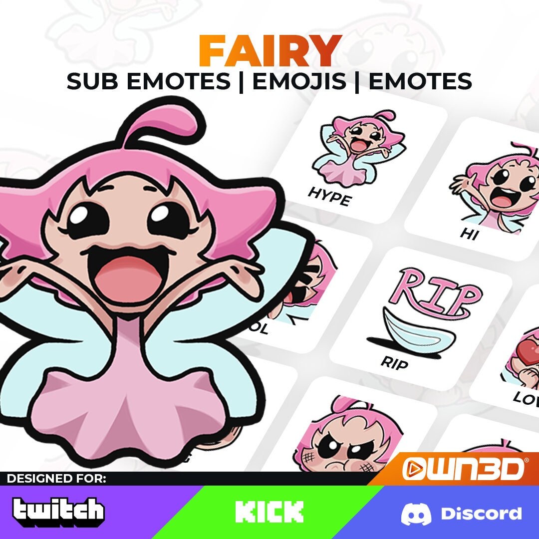 Fairy Animated Sub Emotes - 8 Pack [twitch | Kick | Discord] - Etsy