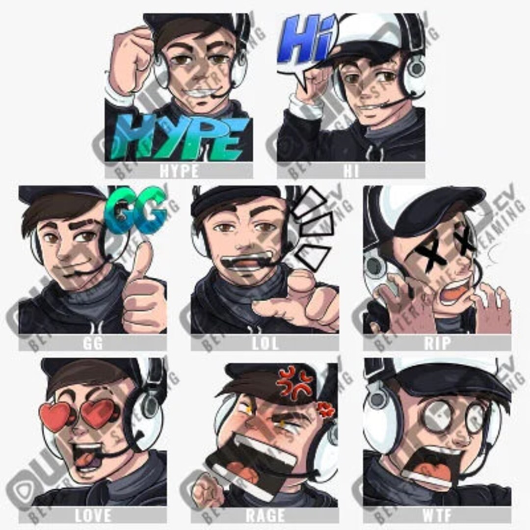 Streamer Hoodie Emotes 8 Pack twitch Kick Youtube - Etsy