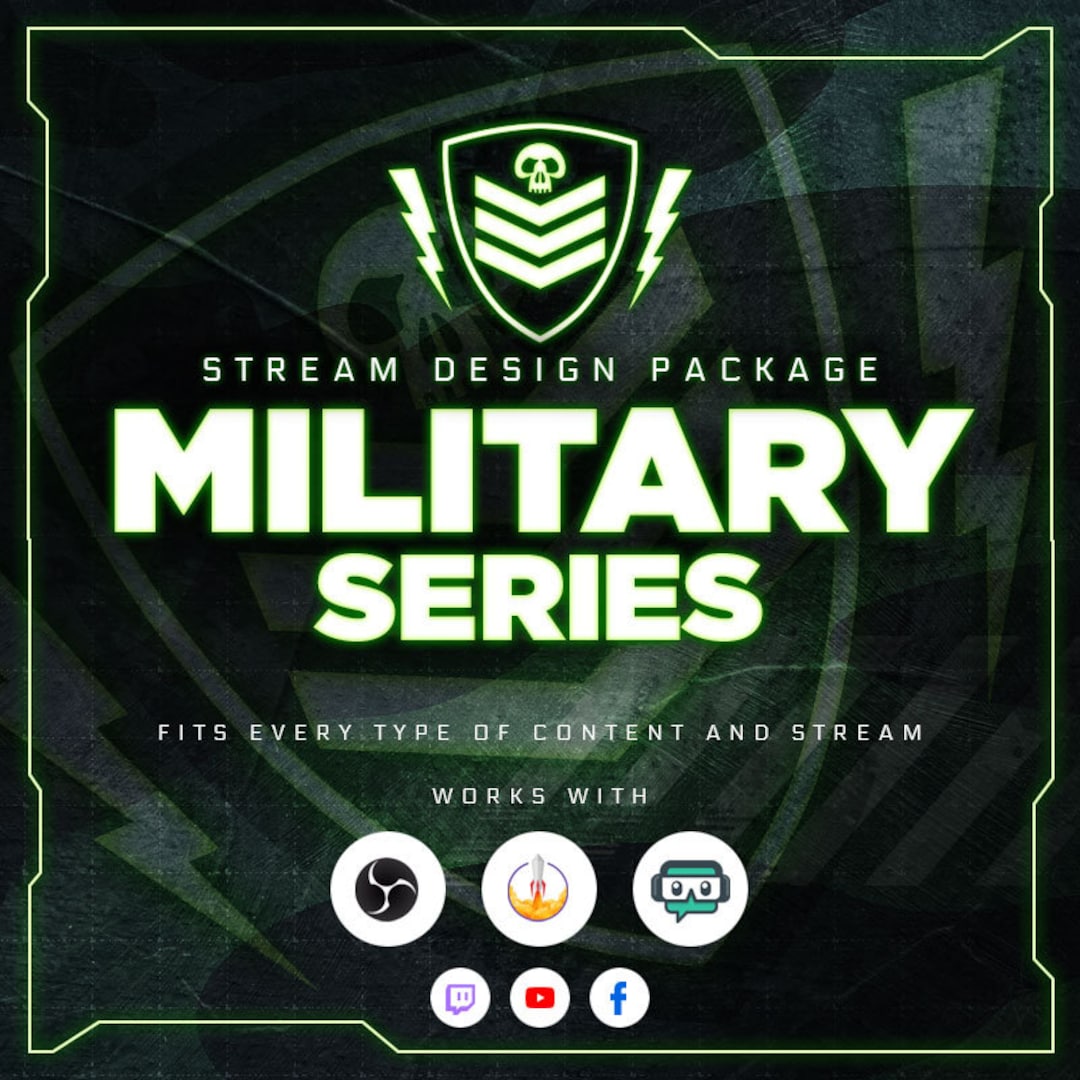 Animated Stream Overlay Package Military [twitch | Kick | Youtube] - Etsy