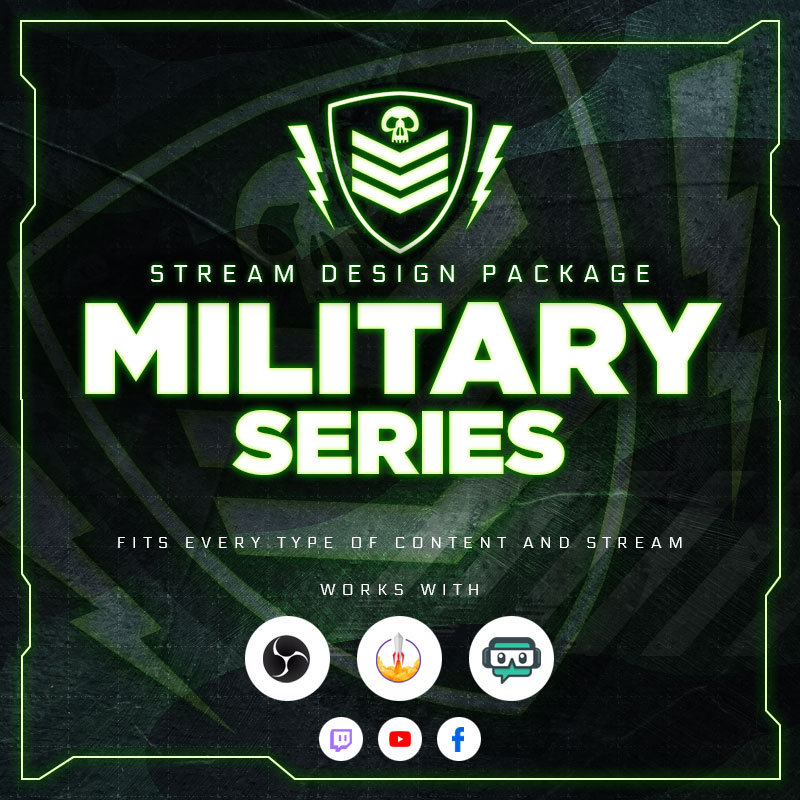 Animated Stream Overlay Package Military twitch Kick Youtube - Etsy