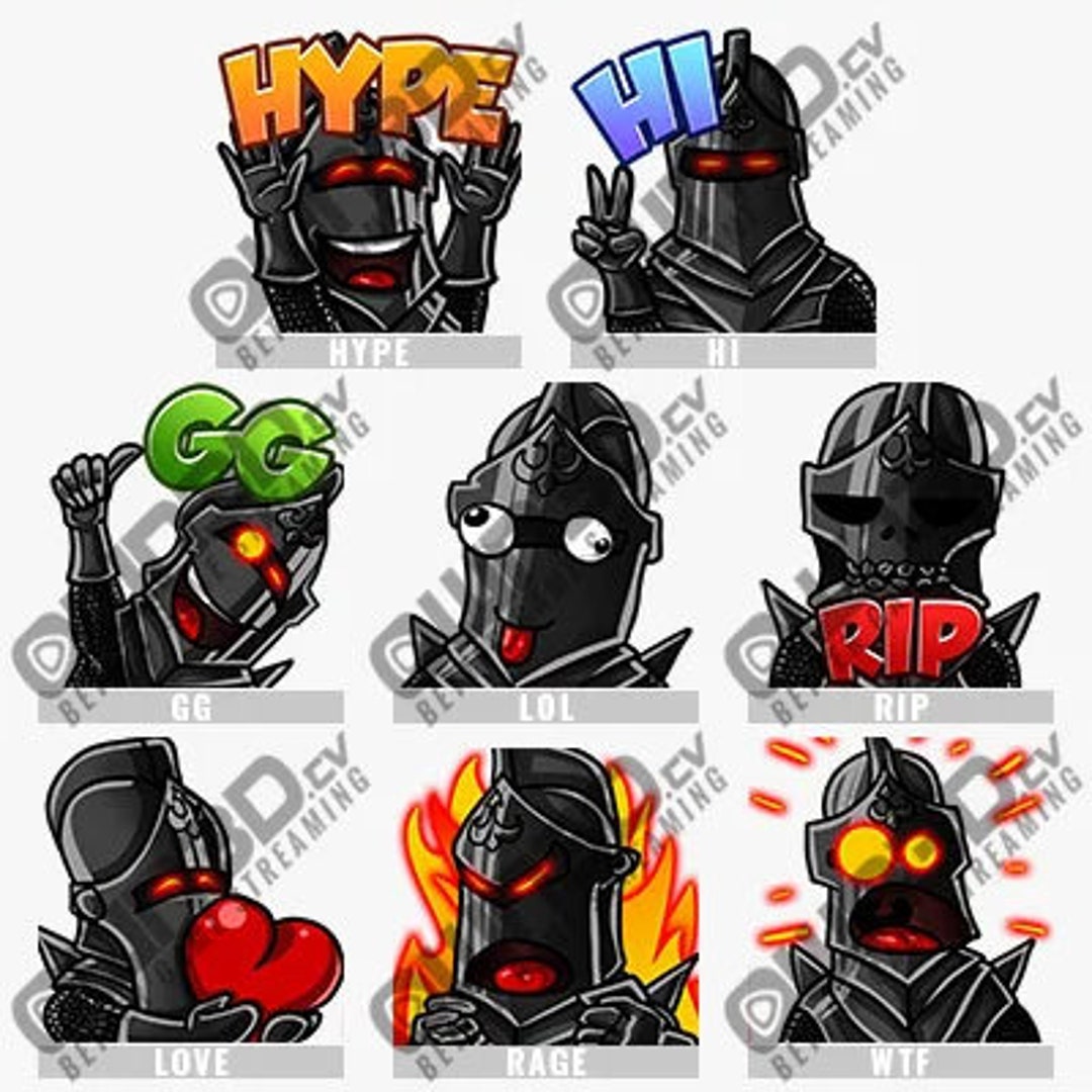 Black Knight Emotes 8 Pack twitch Kick Youtube - Etsy