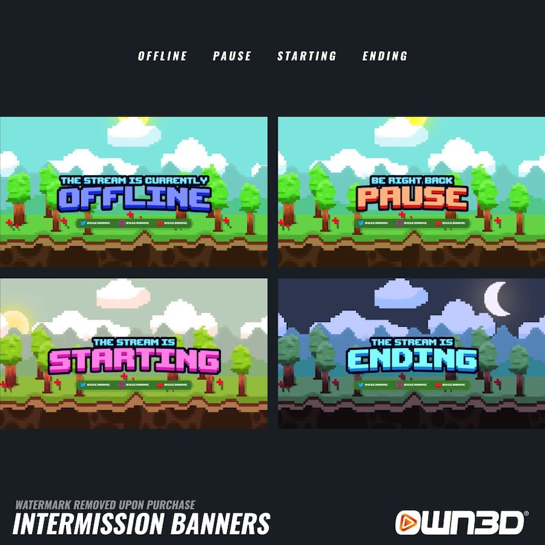 Animated Stream Overlay Package Pixelworld [twitch | Kick | Youtube] - Etsy