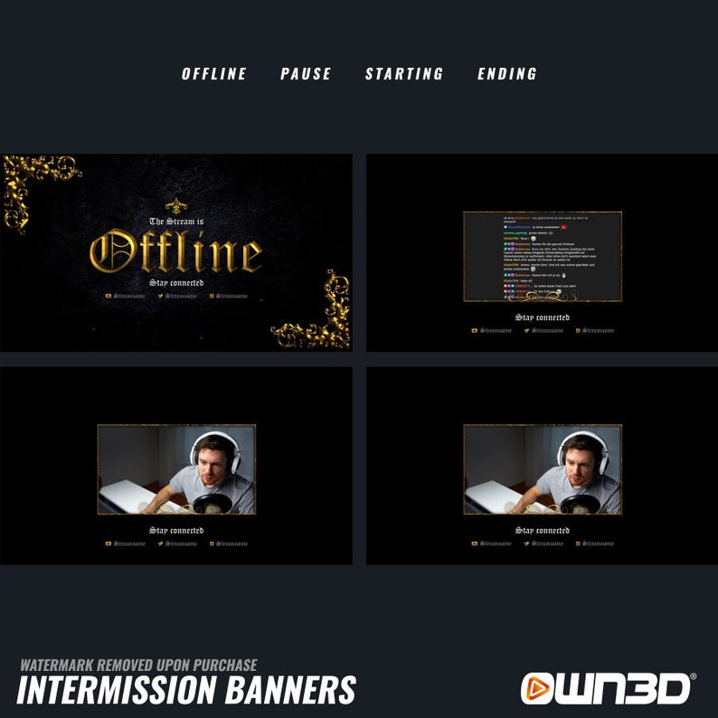 Animated Twitch Overlay Package King [twitch | Kick | Youtube] - Etsy
