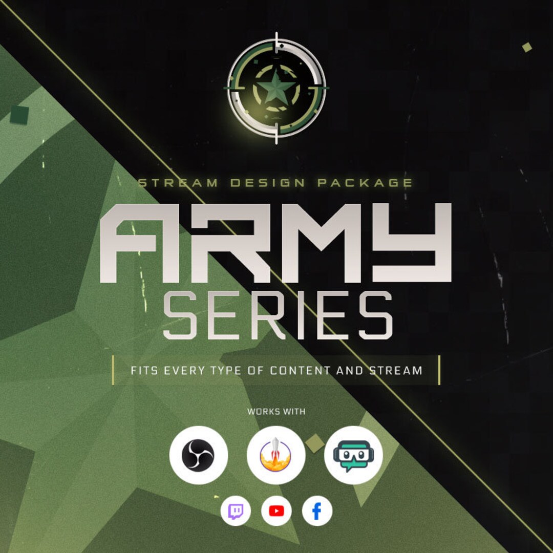 Animated Twitch Overlay Package Army [twitch | Kick | Youtube] - Etsy