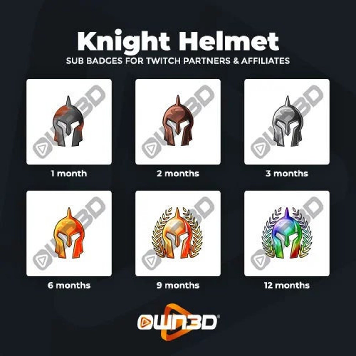 Knight Helmet Sub Badges [twitch | Kick | Youtube] - Etsy