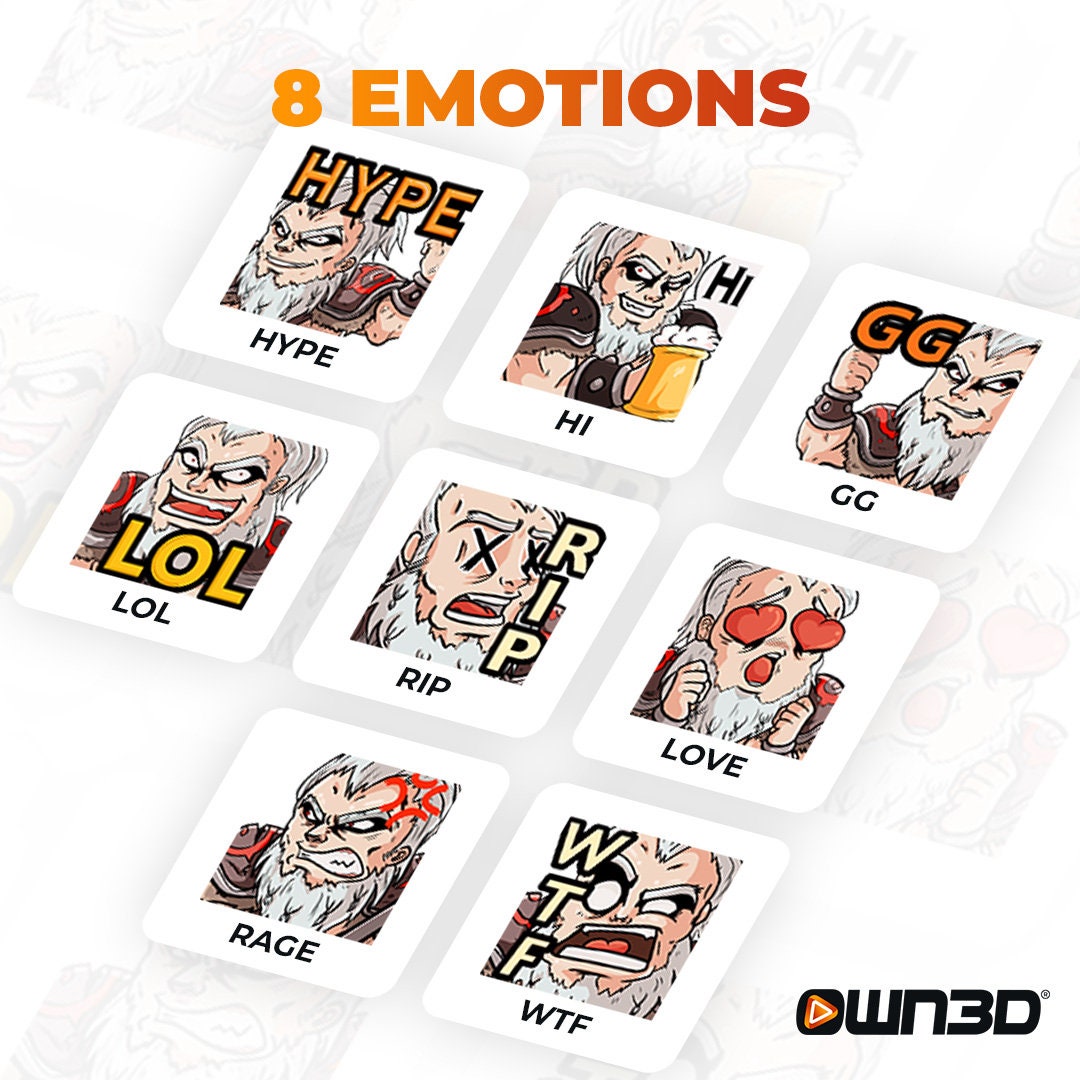 Barbarian Warrior Animated Sub Emotes - 8 Pack [twitch | Kick | Discord ...
