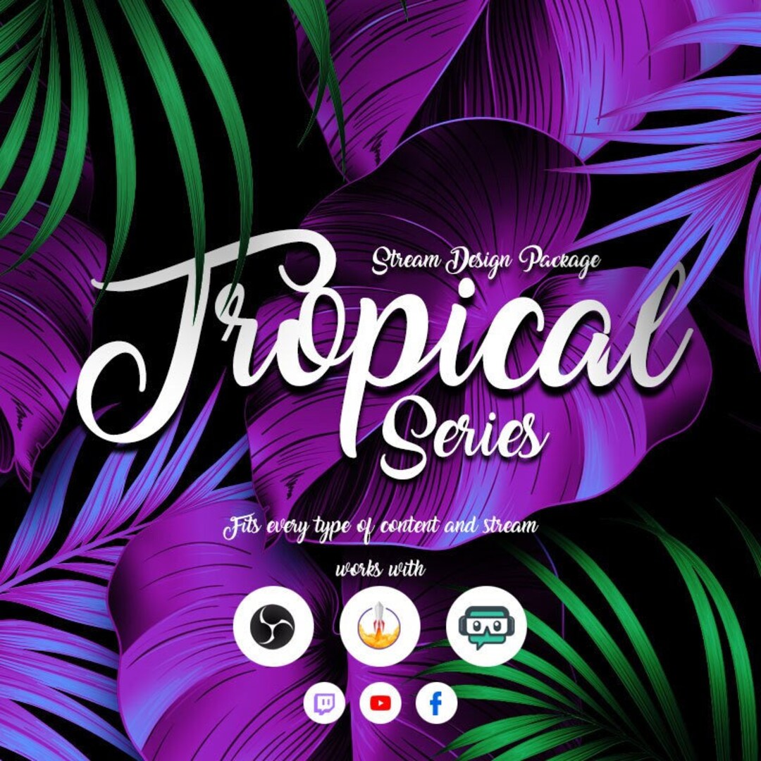 Animated Twitch Overlay Package Tropical [twitch | Kick | Youtube] - Etsy