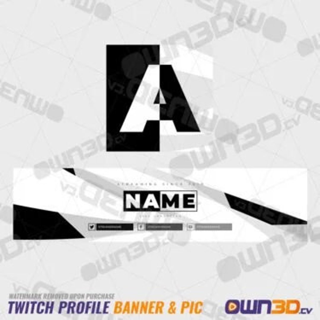 Black & White Twitch Banners - Etsy