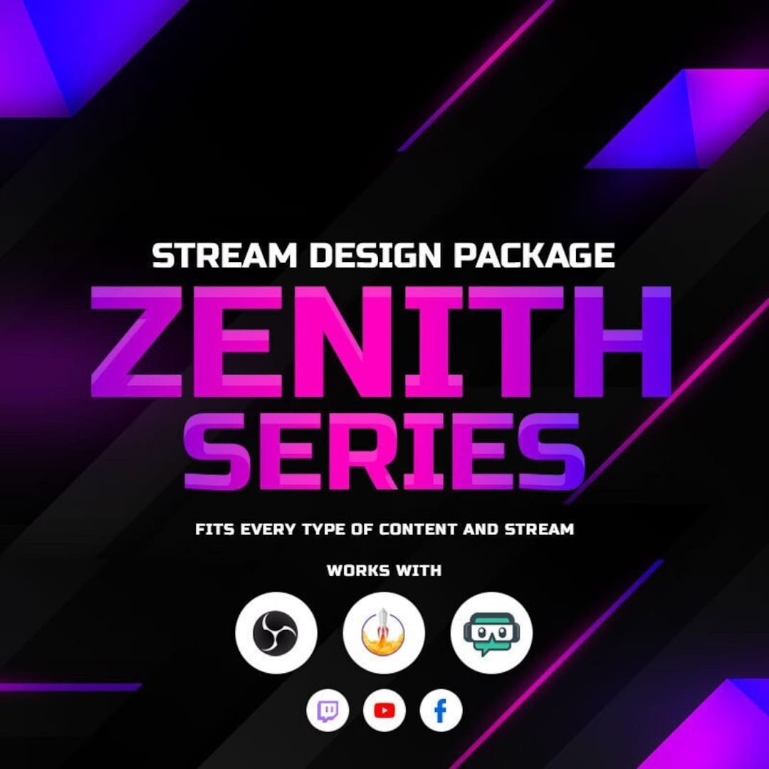 Animated Stream Overlay Package Zenith [twitch | Kick | Youtube] - Etsy