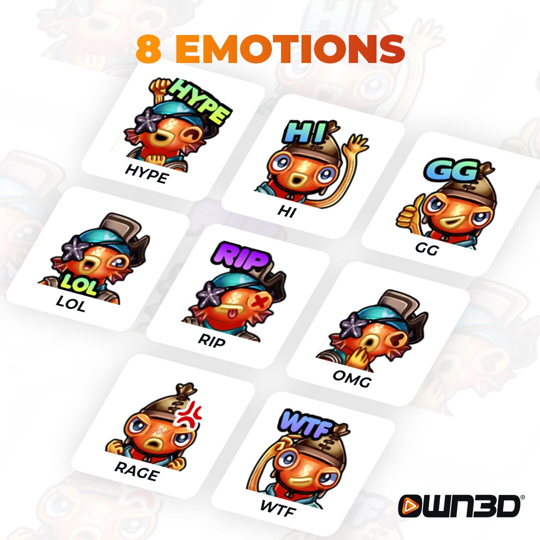 Fishstick Emotes 8 Pack twitch Kick Youtube Discord - Etsy