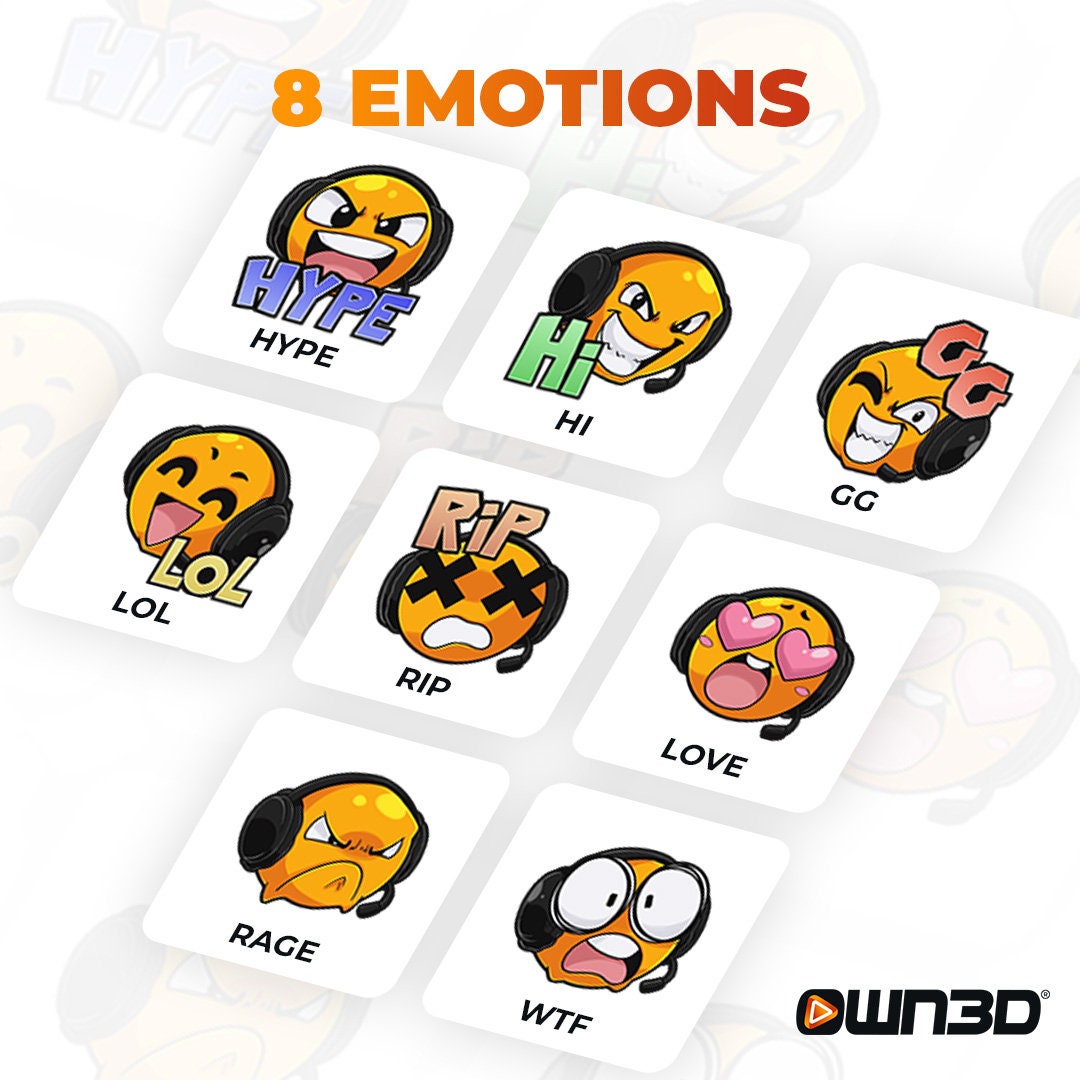Smiley Emotes 8 Pack twitch Kick Youtube - Etsy
