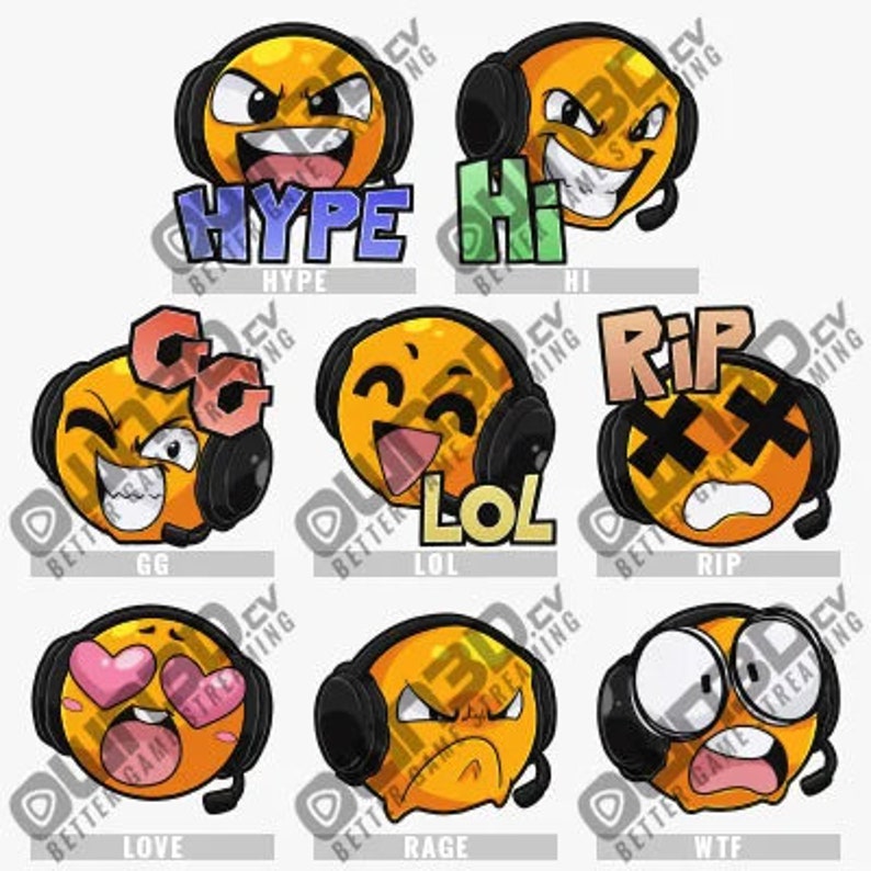 Smiley Emotes 8 Pack twitch Kick Youtube - Etsy Canada
